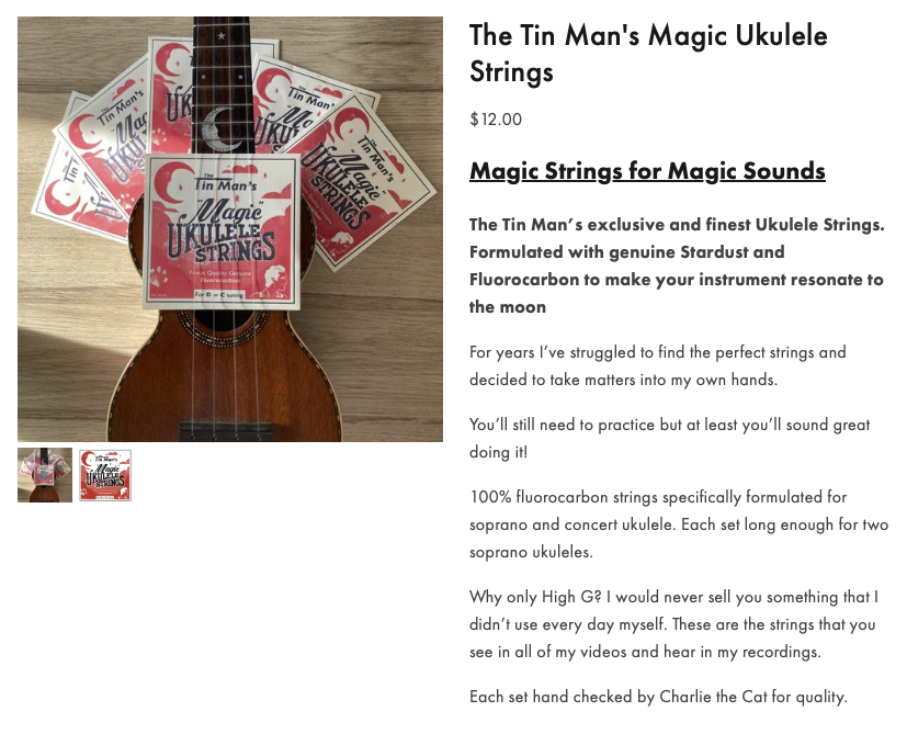 ウクレレ弦レビュー「The Tin Man’s Magic Ukulele Strings」｜ウクレレ専門店カルチベイトウクレレ